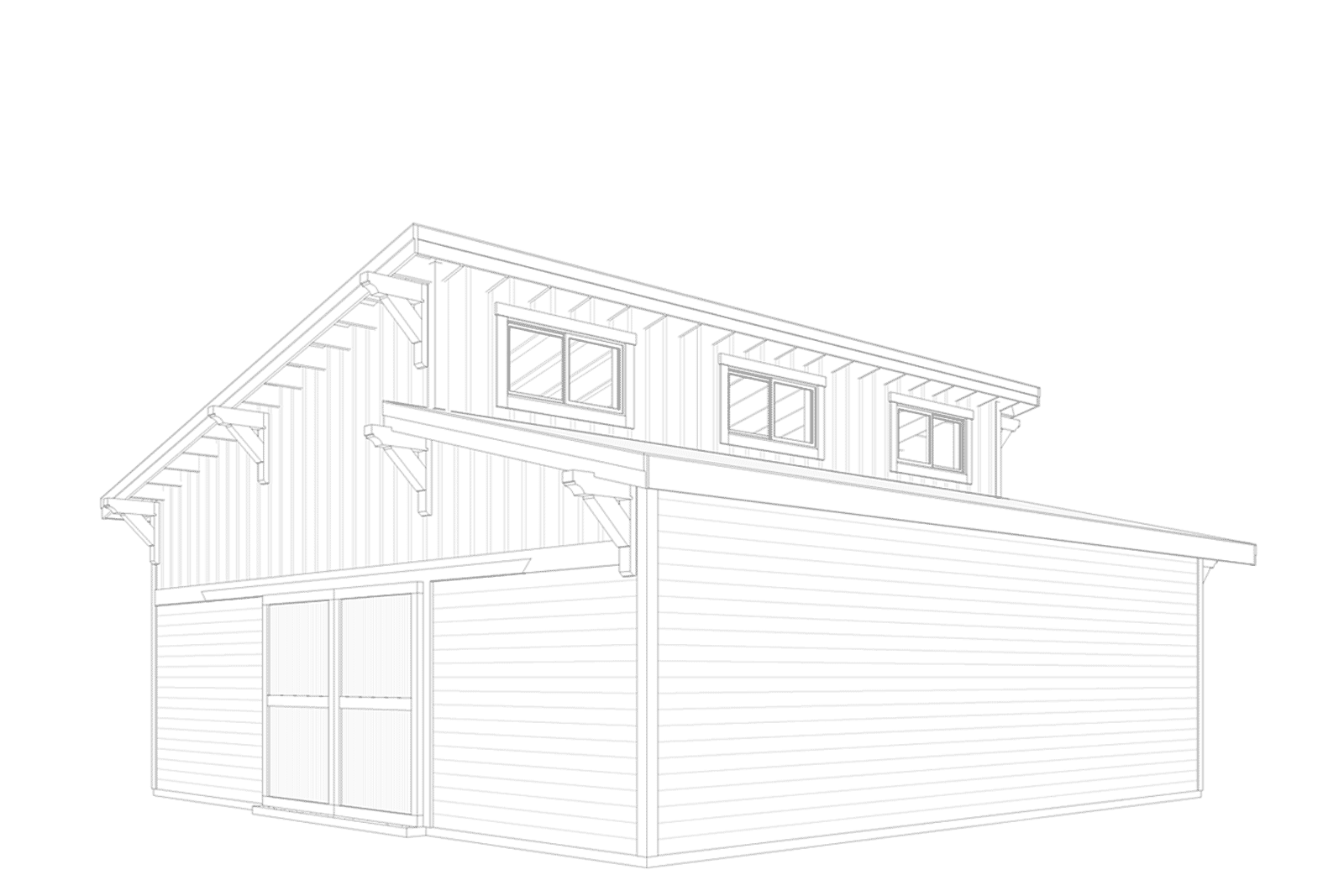 Brightwood Clerestory Barn Kit 36' - DC Structures