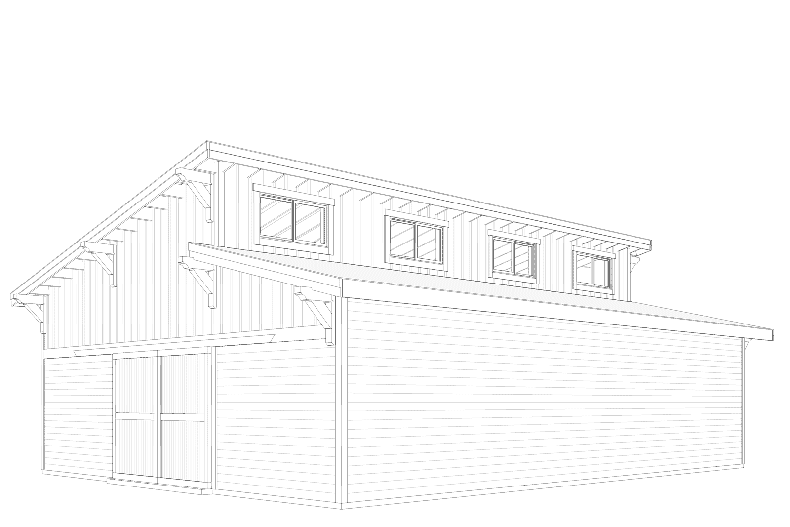 Brightwood Clerestory Barn Kit 48' - DC Structures