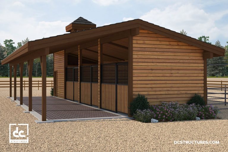 Pendleton Barn Kit - Shed Row Horse Barn Kit - DC Structures