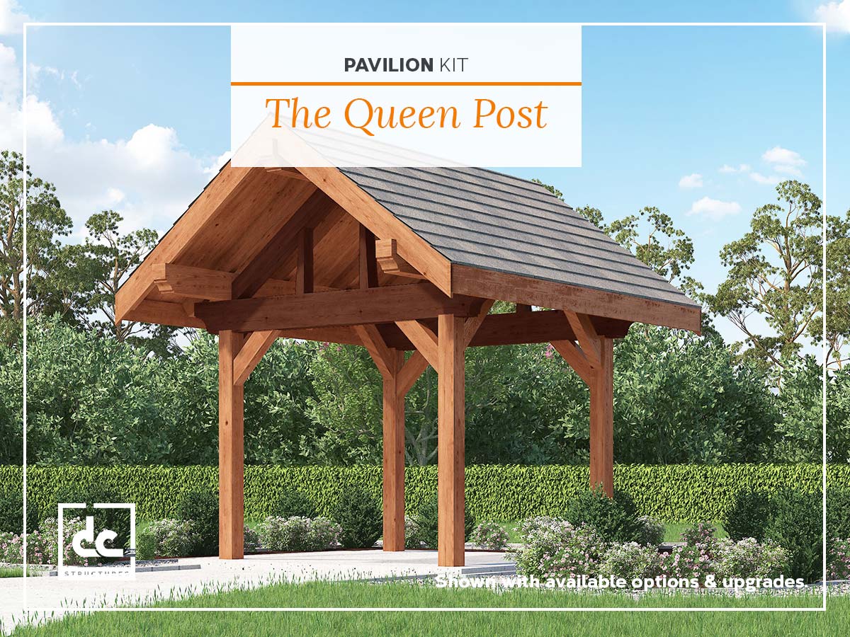 Queen Post Truss Pavilion Kit - Timber Frame Pavilion - DC Structures